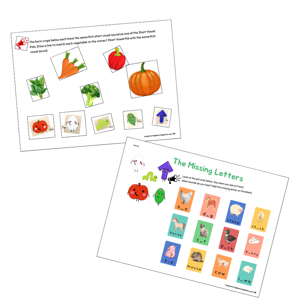 Fun with Short Vowel Pals on the Farm, instant downloadable ebook ...